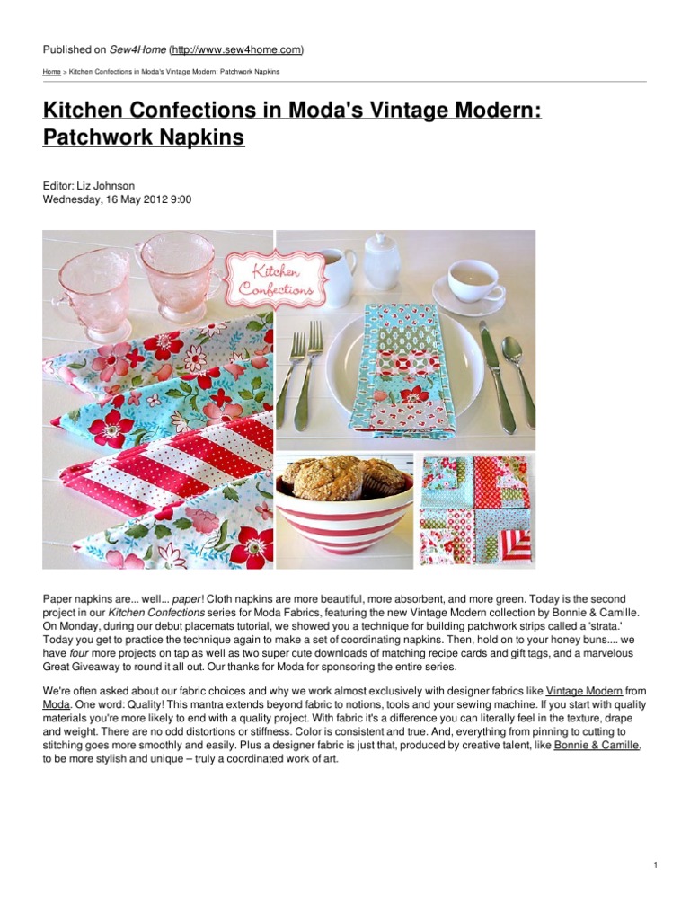 Sew4Home - Kitchen Confections in Moda' S Vintage Modern - Patchwork ...