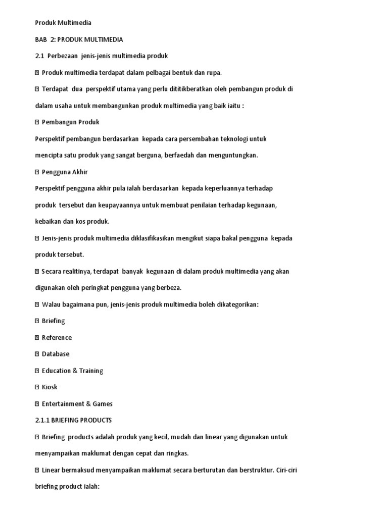 Jenis dan Fungsi Produk Multimedia | PDF