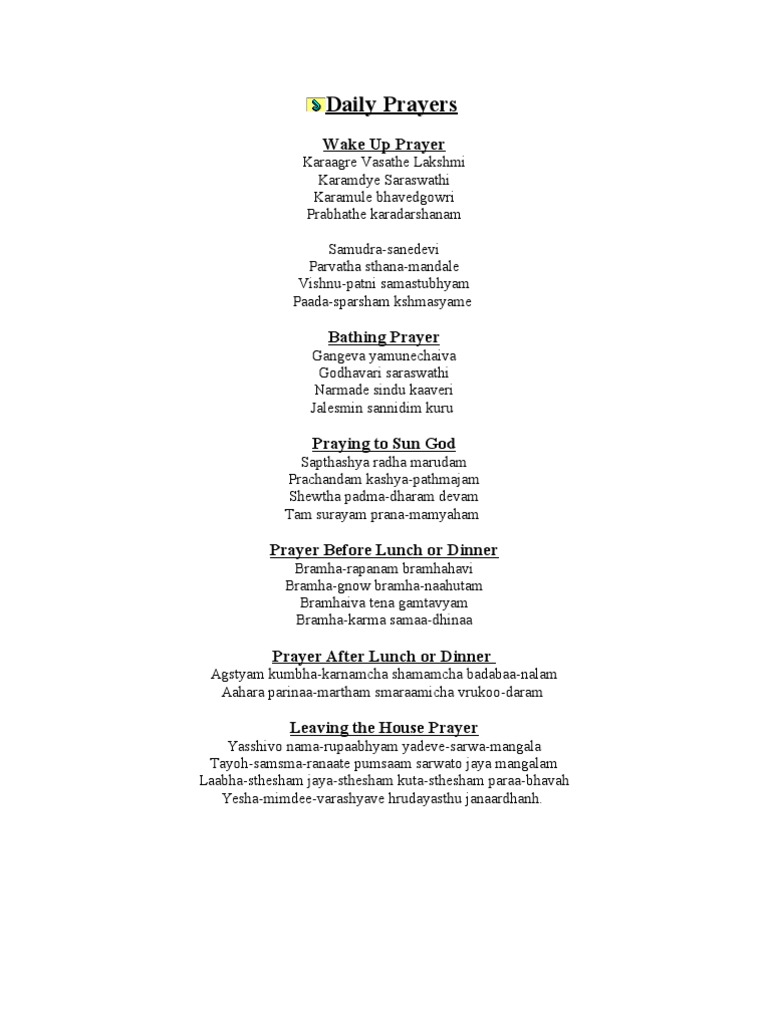 Daily Prayers | PDF | Devi | Mantra