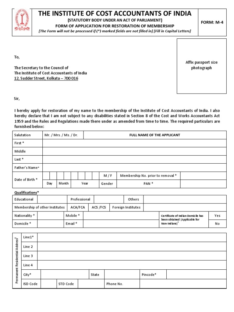 ICWAI Membership Restoration | Download Free PDF | Accountant | Cheque