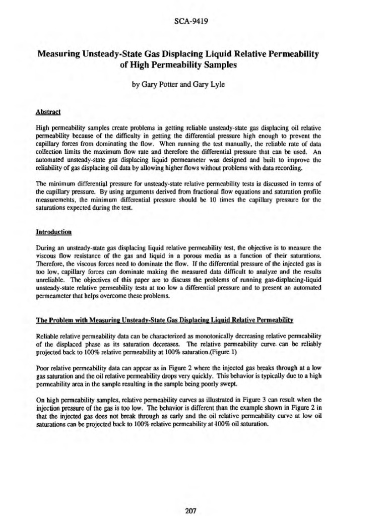 Automated Measurement of Unsteady-State Gas Displacing Liquid Relative ...