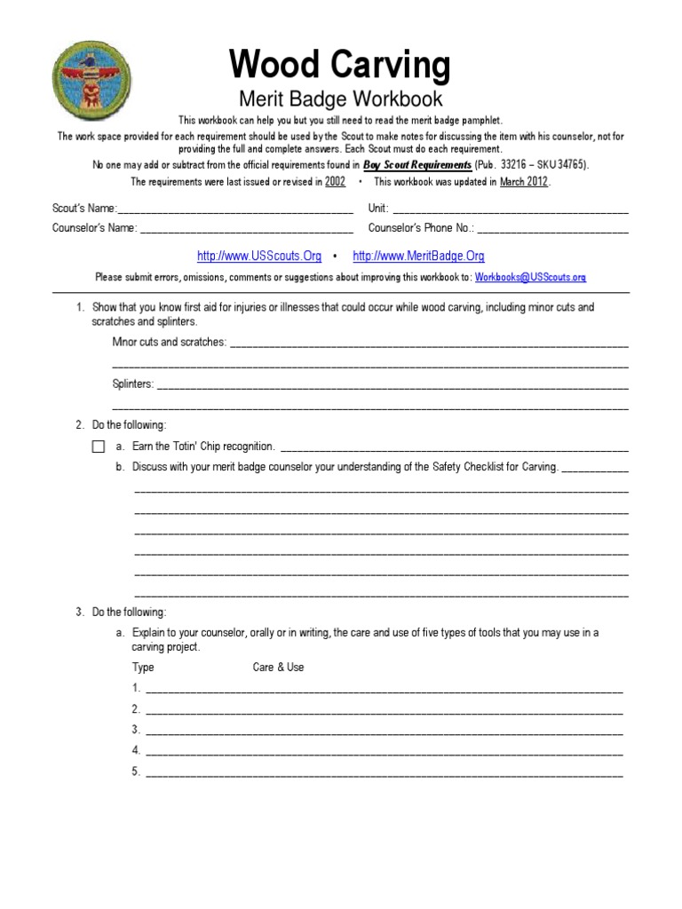 Wood Carving Merit Badge Book | PDF