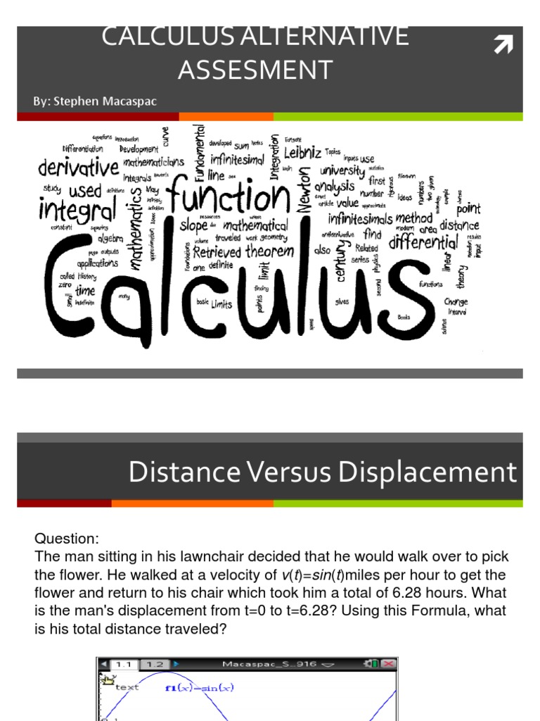 Calc Alternative Assessmentc | PDF | Velocity | Distance