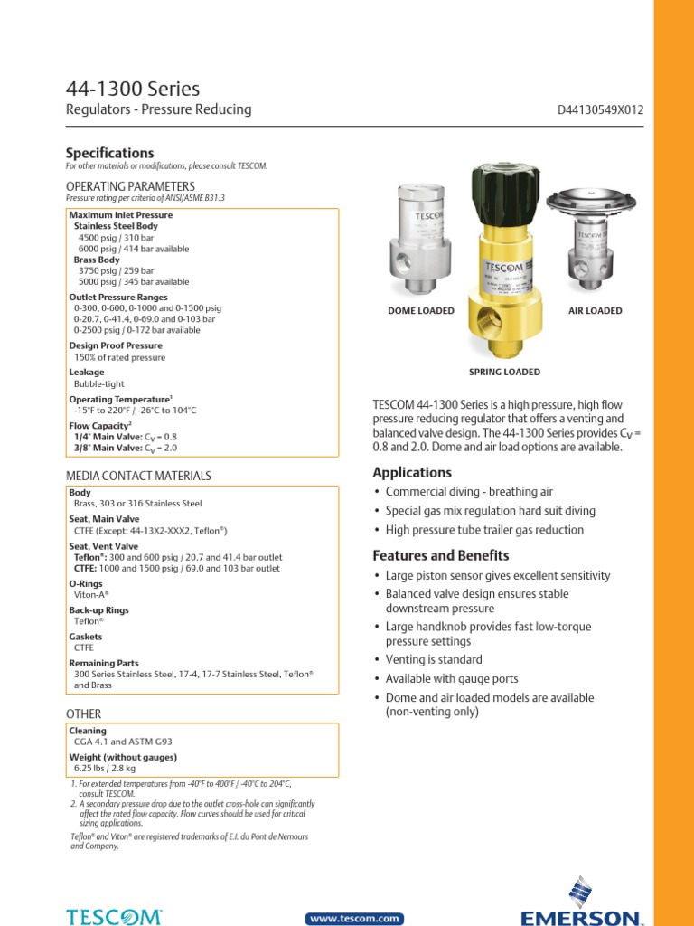 Tescom Regulator | Valve | Mechanical Engineering