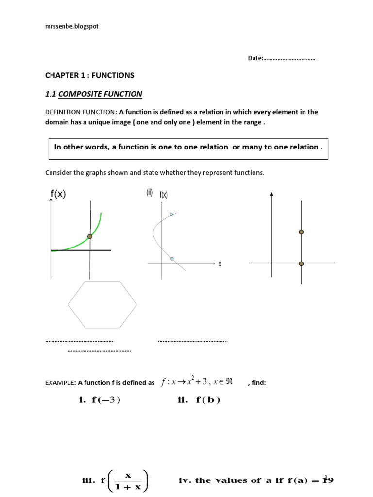 Chapter 1: Functions: 1.1 Composite Function | PDF | Function (Mathematics) | Mathematical Logic