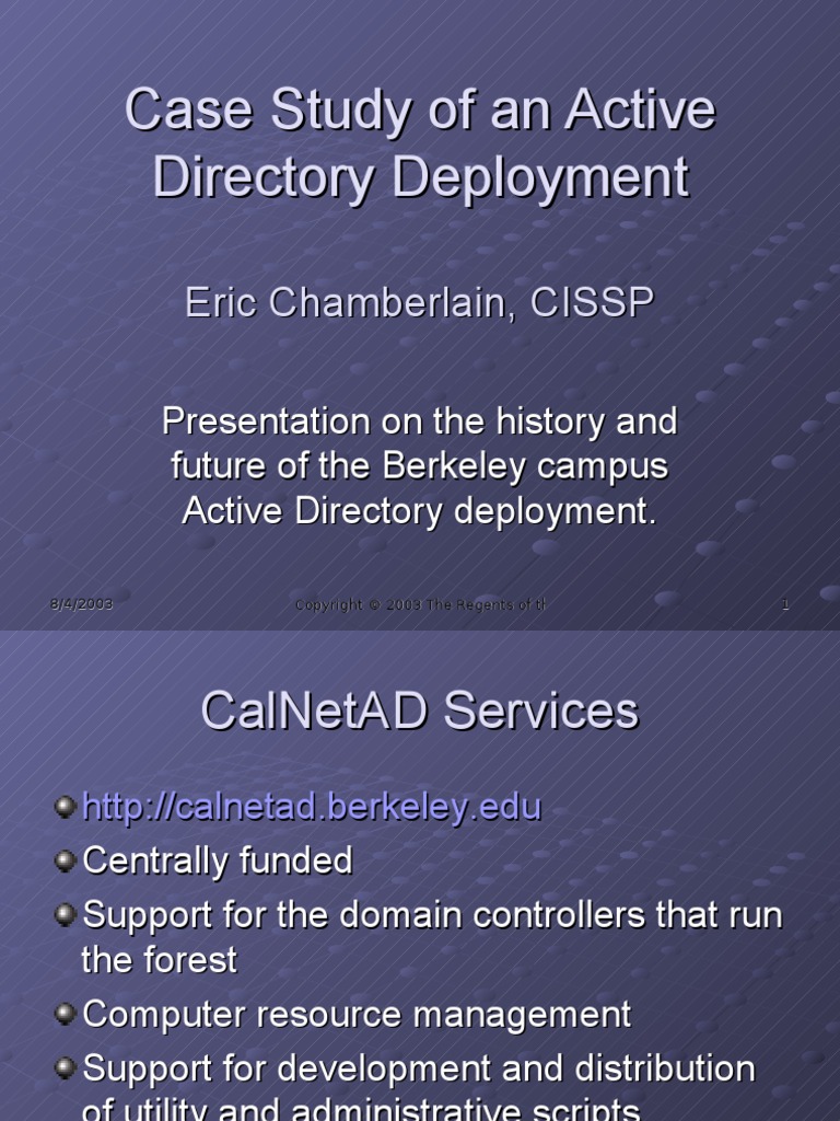 Case Study of An Active Directory Deployment | PDF | Active Directory | Domain Name System