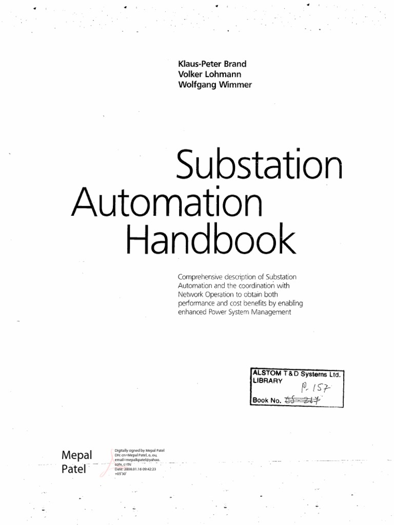 Substation Automation Handbook Pdf