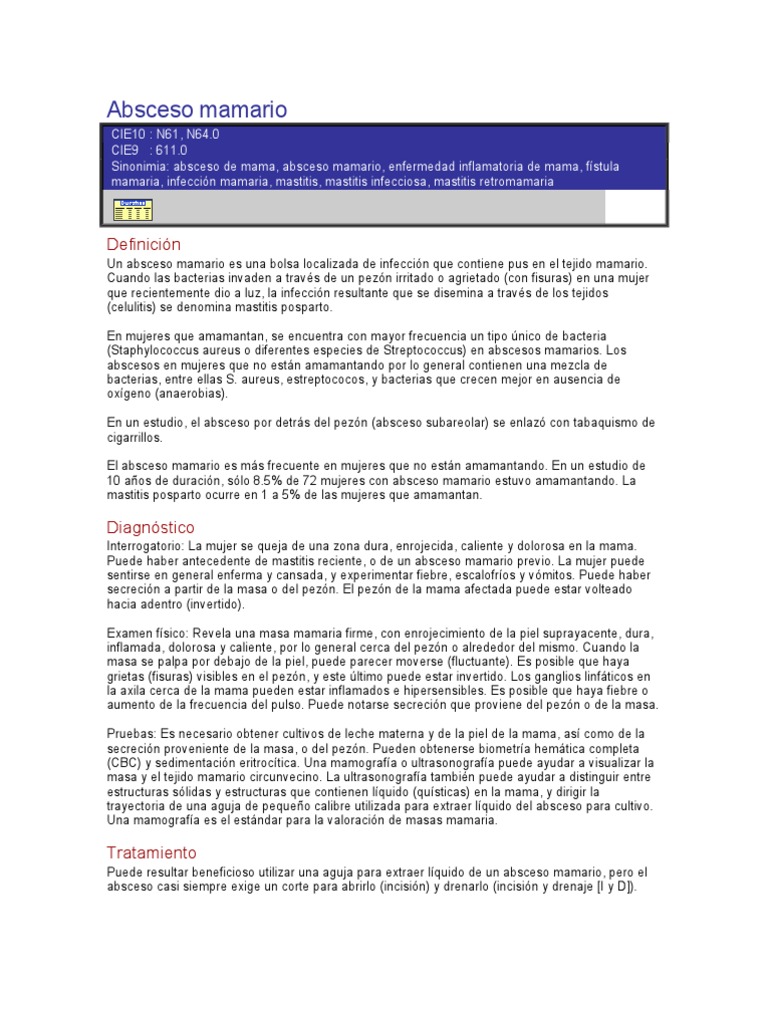 Absceso mamario | Pecho | Inmunología