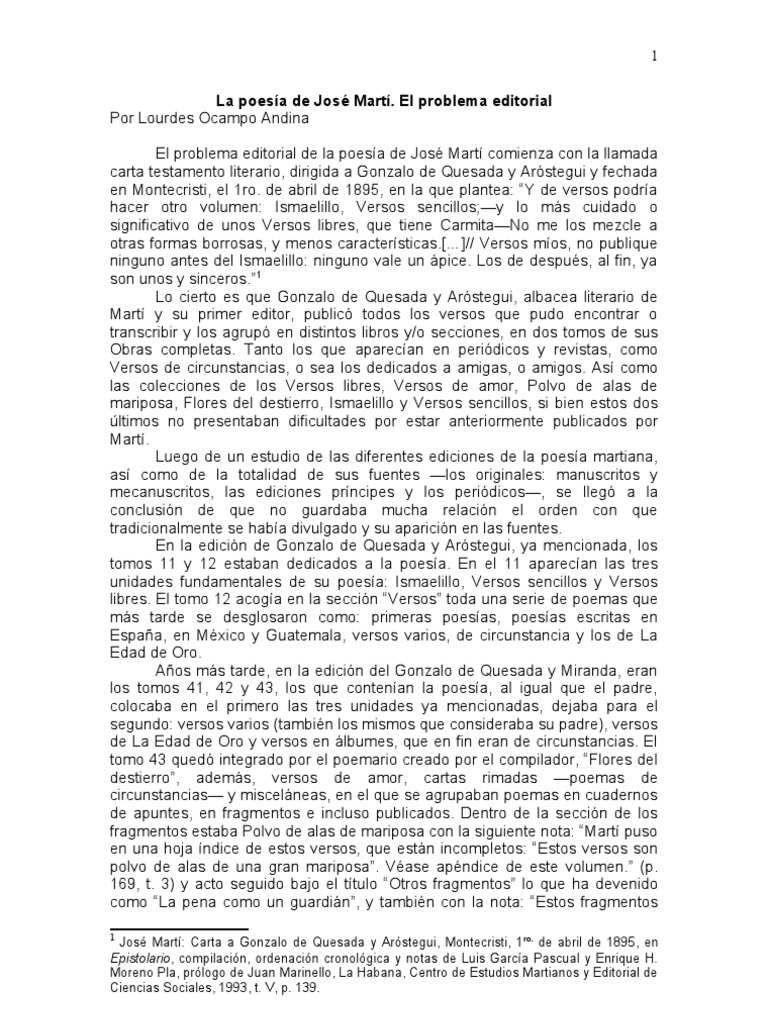 La Poesia de Jose Marti | PDF