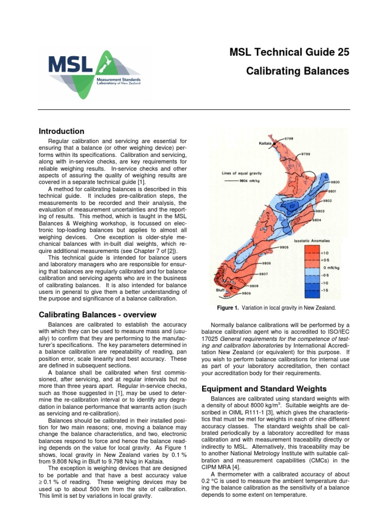 Calibration of Balances | PDF | Weighing Scale | Calibration