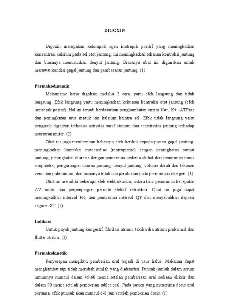 Digoxin: Indikasi, Dosis, dan Efek Samping | PDF | Kesehatan Holistik