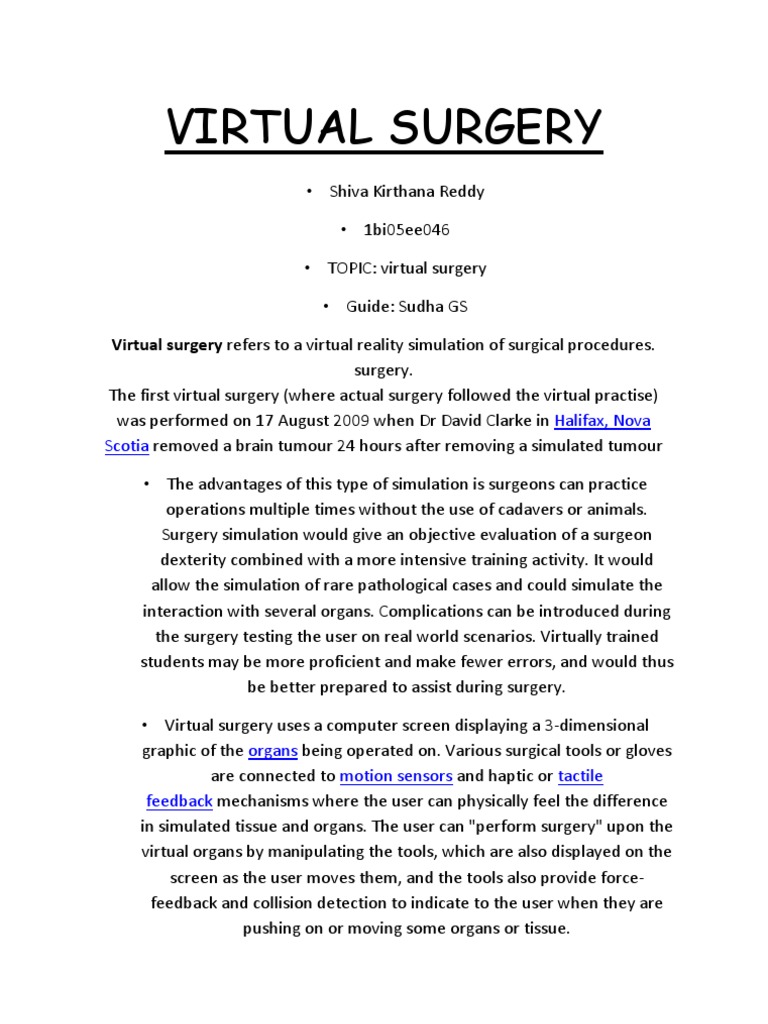 Understanding Virtual Surgery | PDF