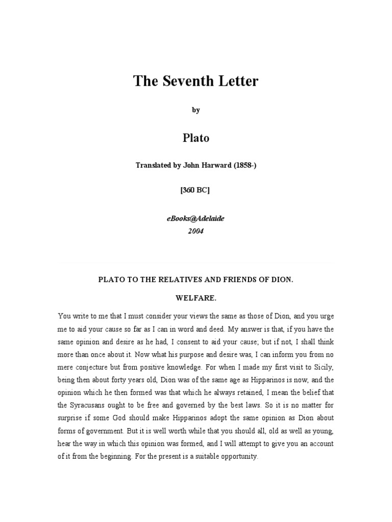 Plato The 7th Letter | PDF | Science | Philosophical Science