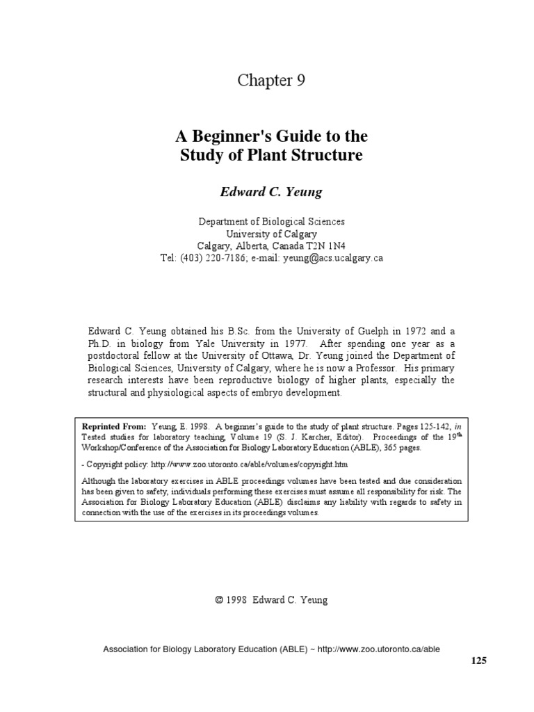 Study of Plant Structure | PDF