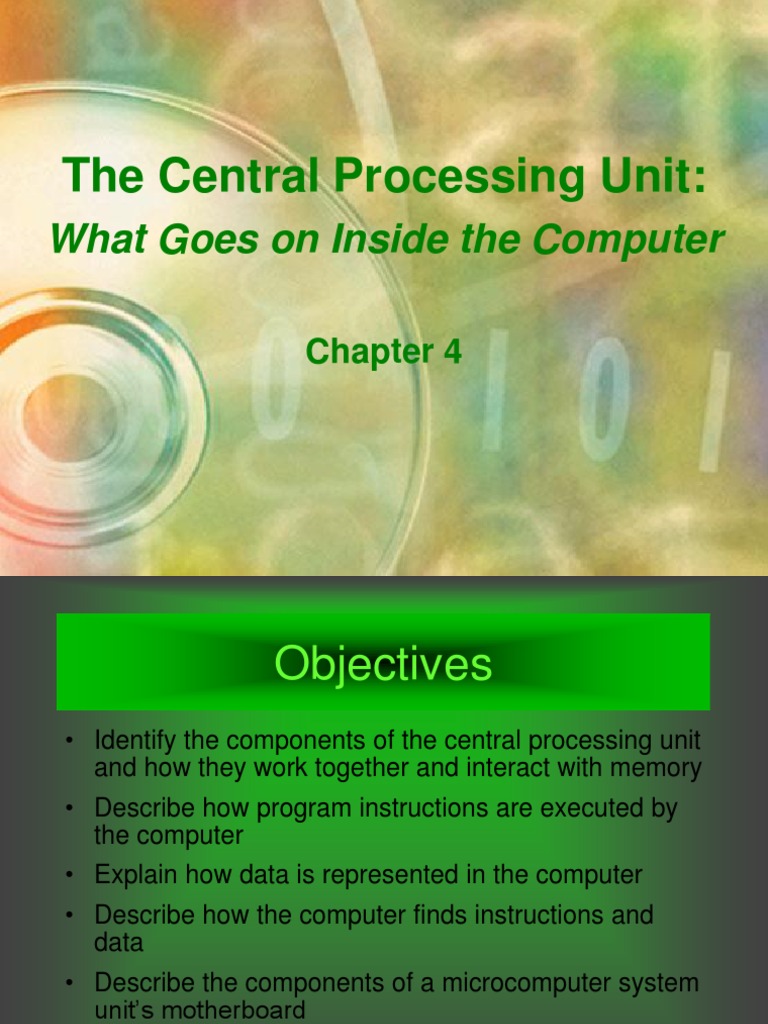 The Central Processing Unit:: What Goes On Inside The Computer | PDF | Computer Data Storage ...