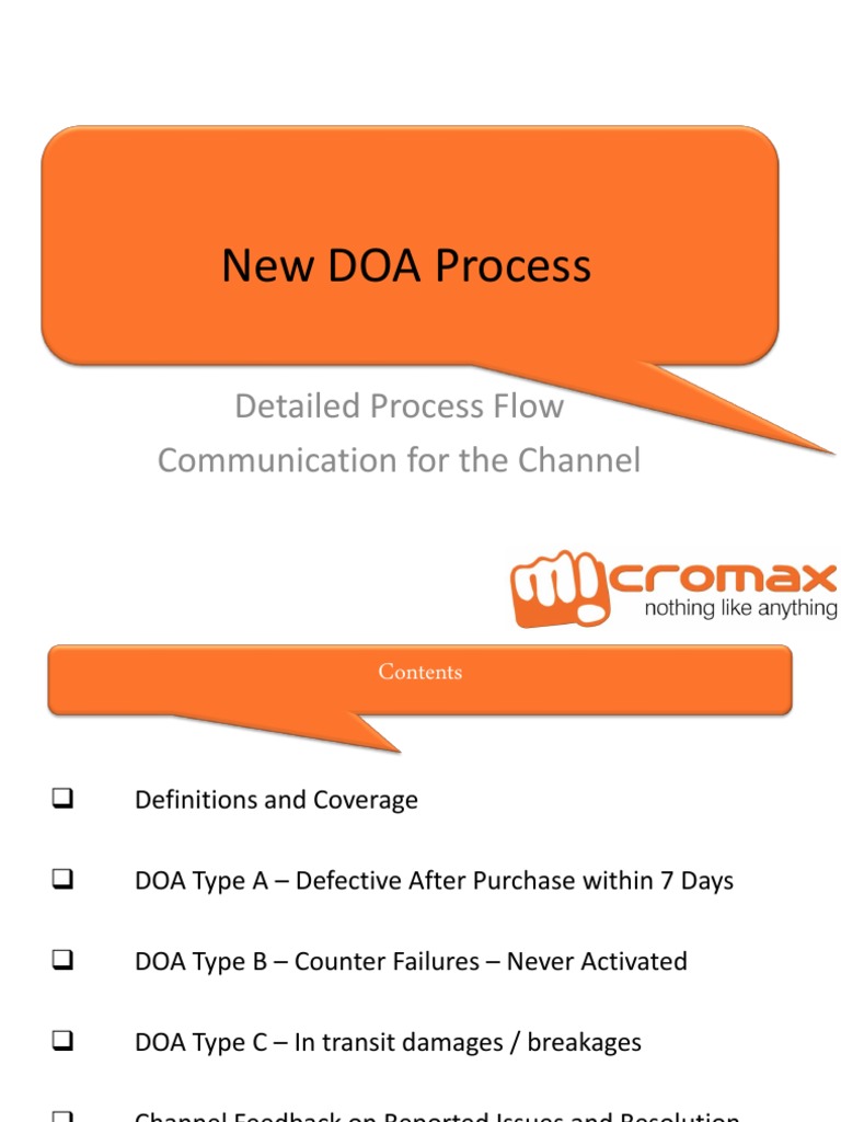 New DOA Process and Guidelines | PDF | Seal (Emblem) | Retail