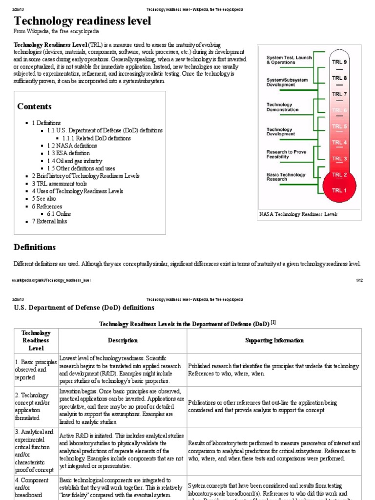Technology Readyness Levele | PDF | Science And Technology | Science