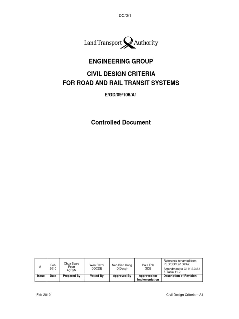 LTA Civil Design Criteria | PDF | Tunnel | Geotechnical Engineering