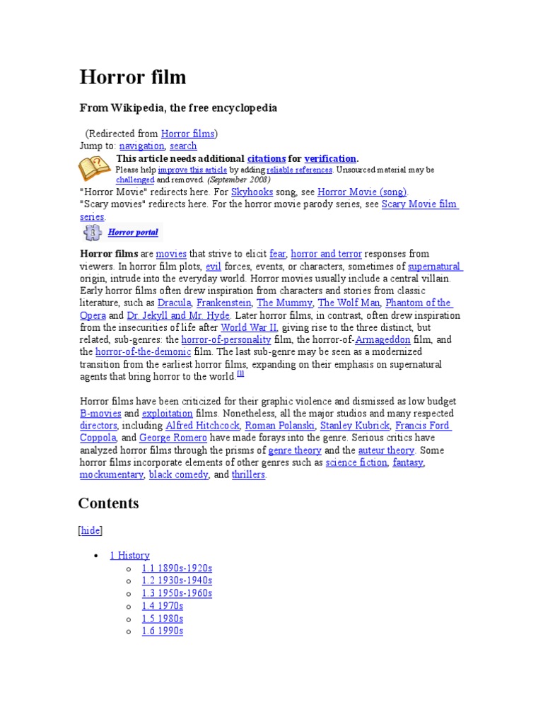 Horror Film | PDF | Horror Films | Leisure