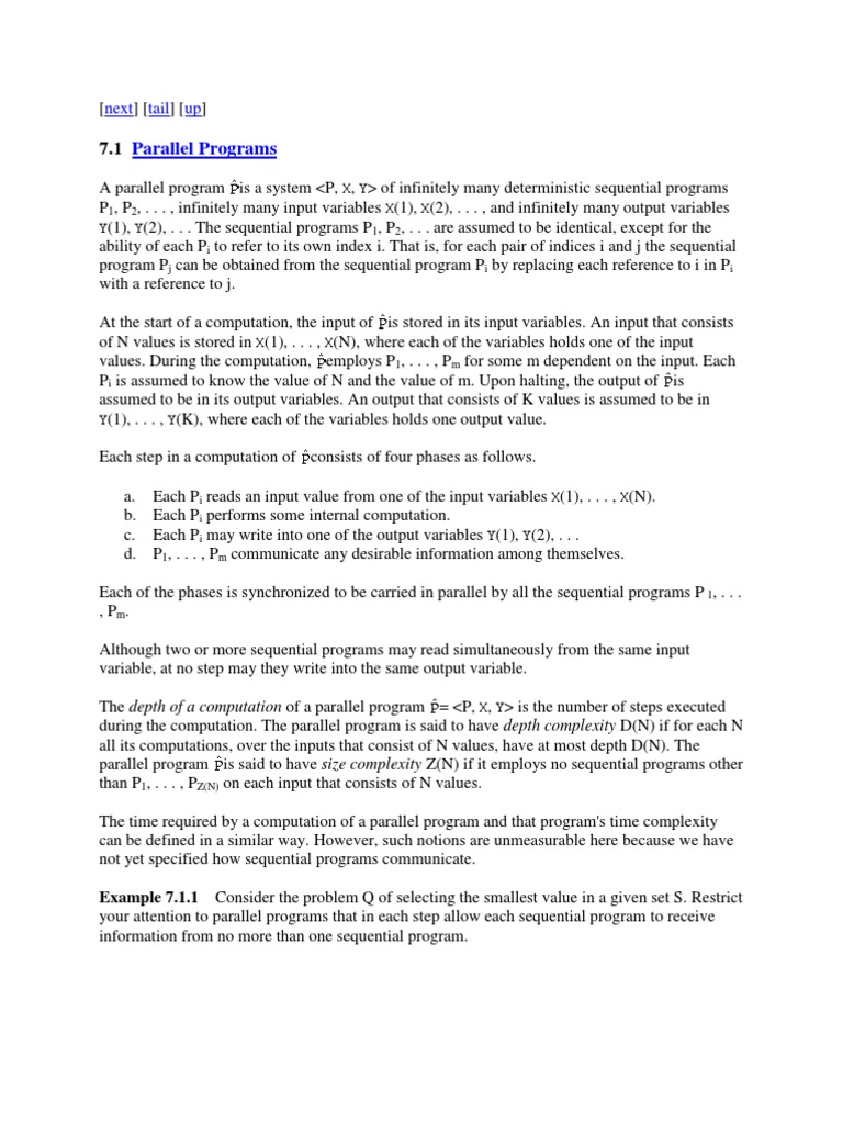 Parallel Programs: Next Tail Up | PDF | Parallel Computing | Complexity