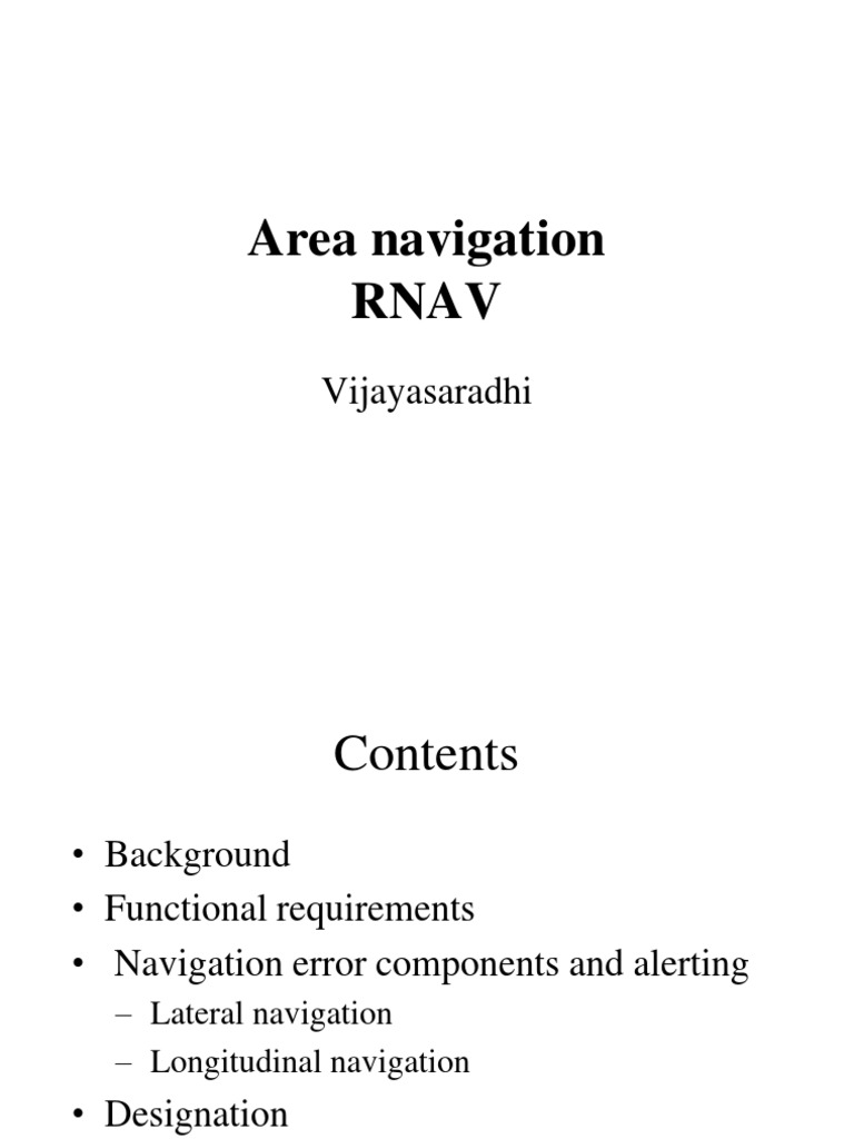 Area Navigation Rnav: Vijayasaradhi | PDF | Aerospace Engineering ...