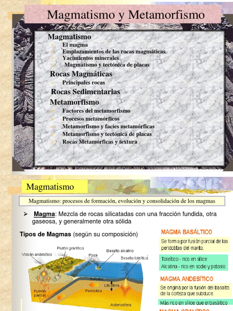 Magmatismo y Metamorfismo | PDF | Magma | Roca (geología)
