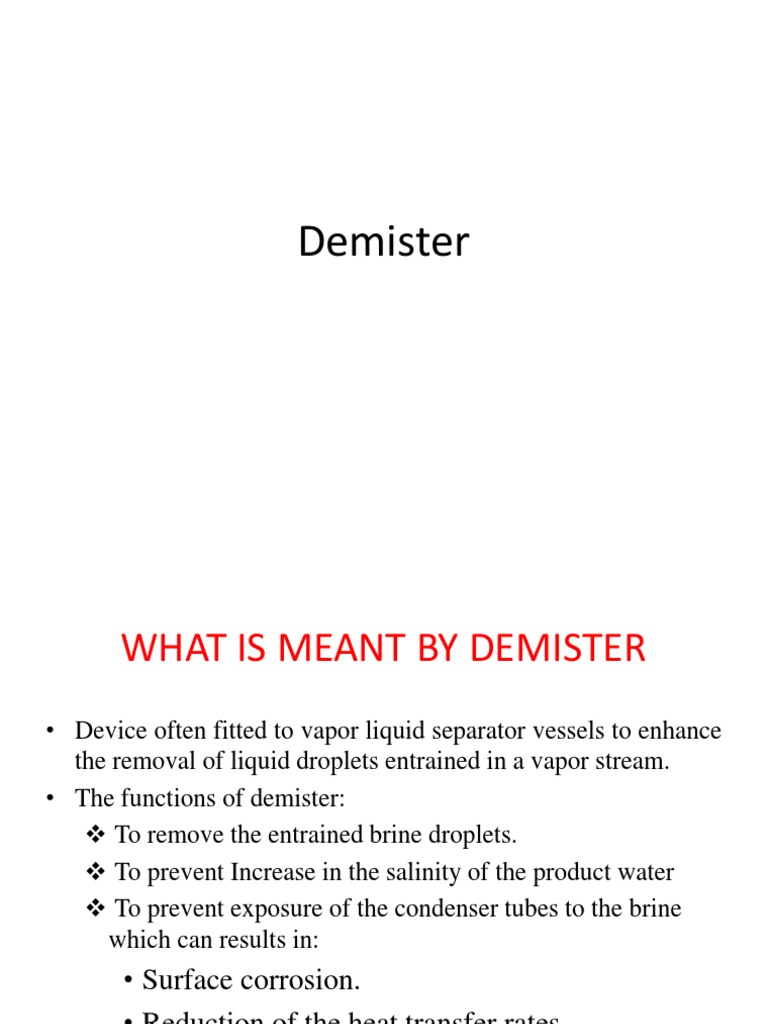 Demister of Evaporator | PDF