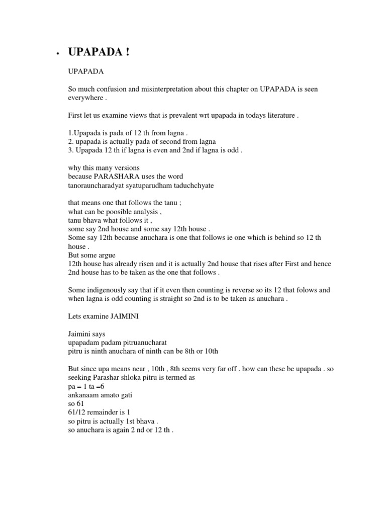 Upapada by Chiran | PDF | Indian Religions | Hindu Astrology