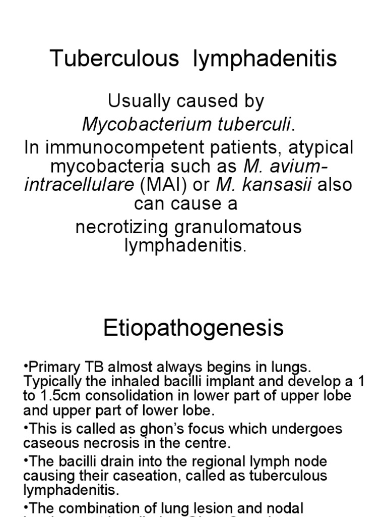 Tuberculous Lymphadenitis Overview | PDF | Tuberculosis | Inflammation