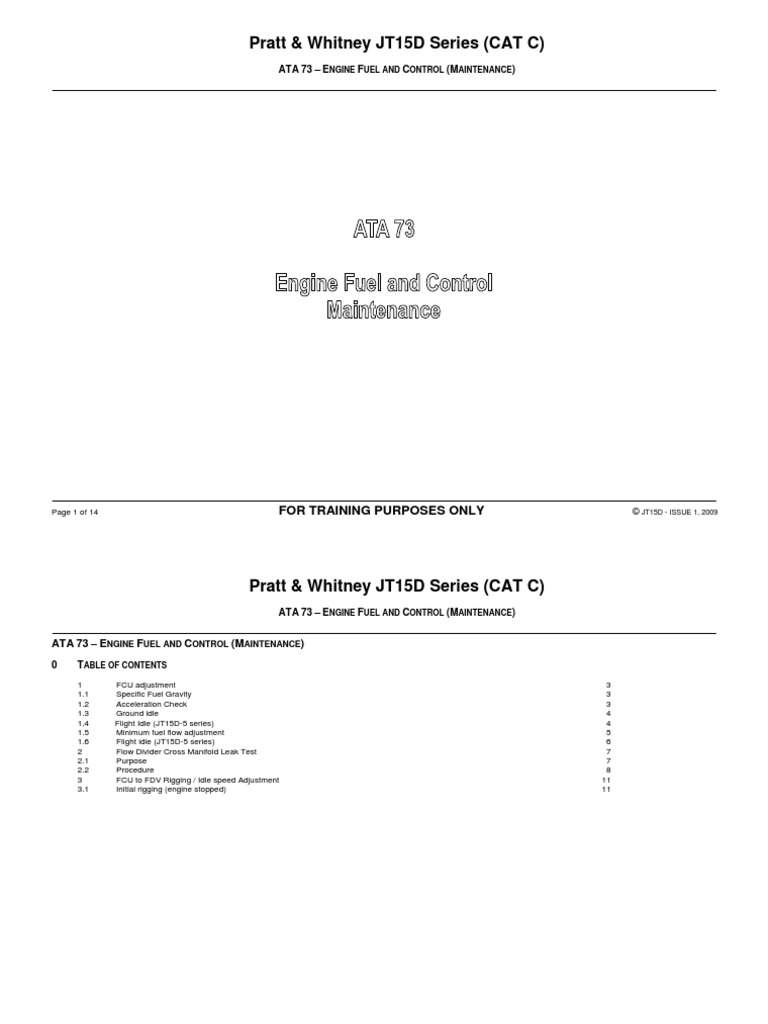 Jt15d Ata 73 Maint | PDF | Jet Engine | Valve