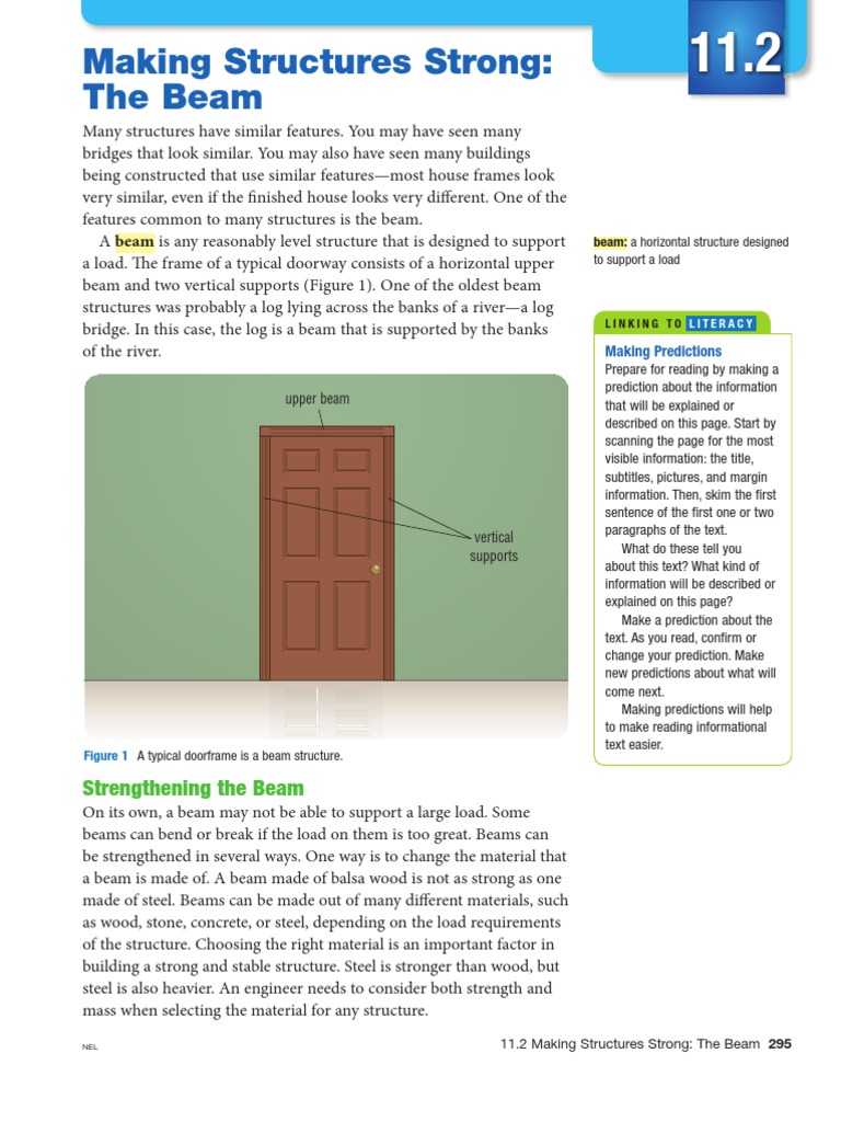 Lesson 11.2 Making Structures Strong | PDF | Beam (Structure) | Wood