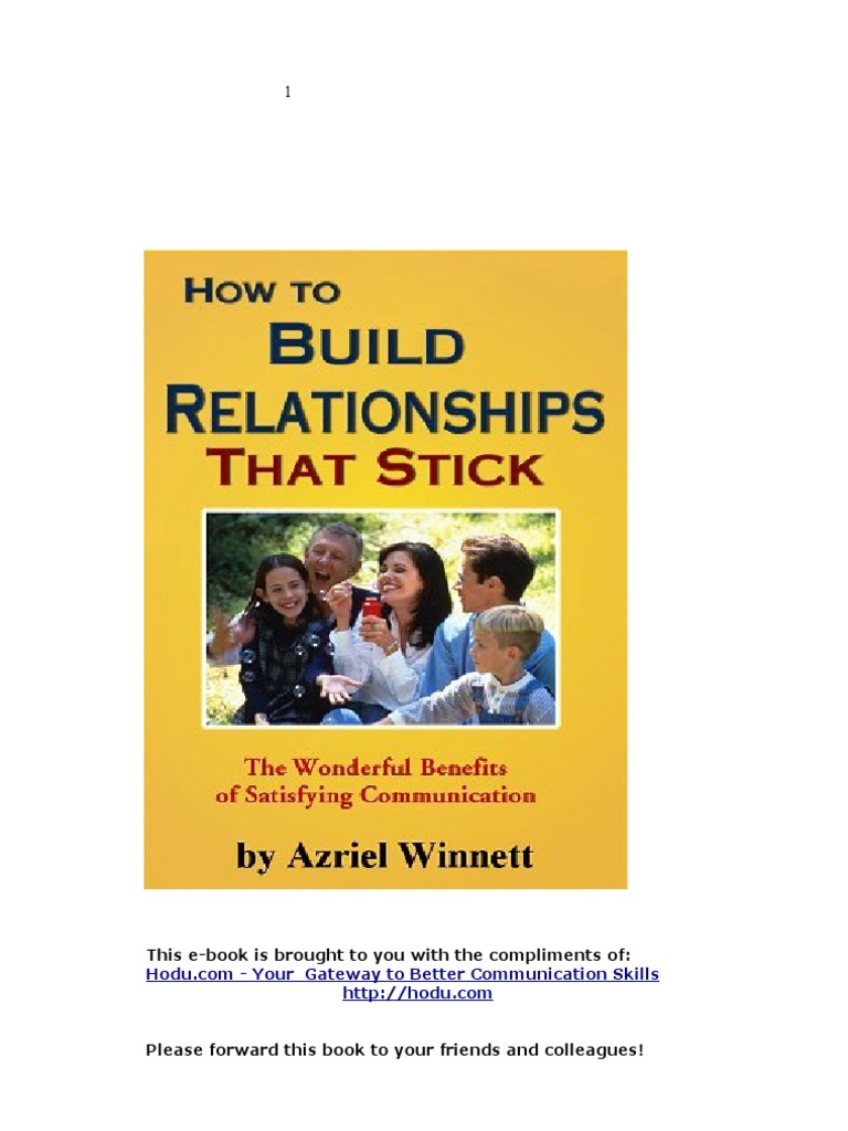 How To Build Relationship | PDF | Self-Improvement