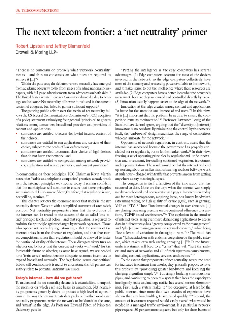 Next Telecom Frontier | PDF | Net Neutrality | Internet Service Provider