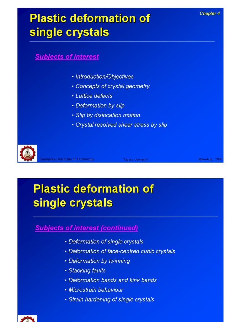 Plastic Deformation of Metals | PDF | Dislocation | Plasticity (Physics)