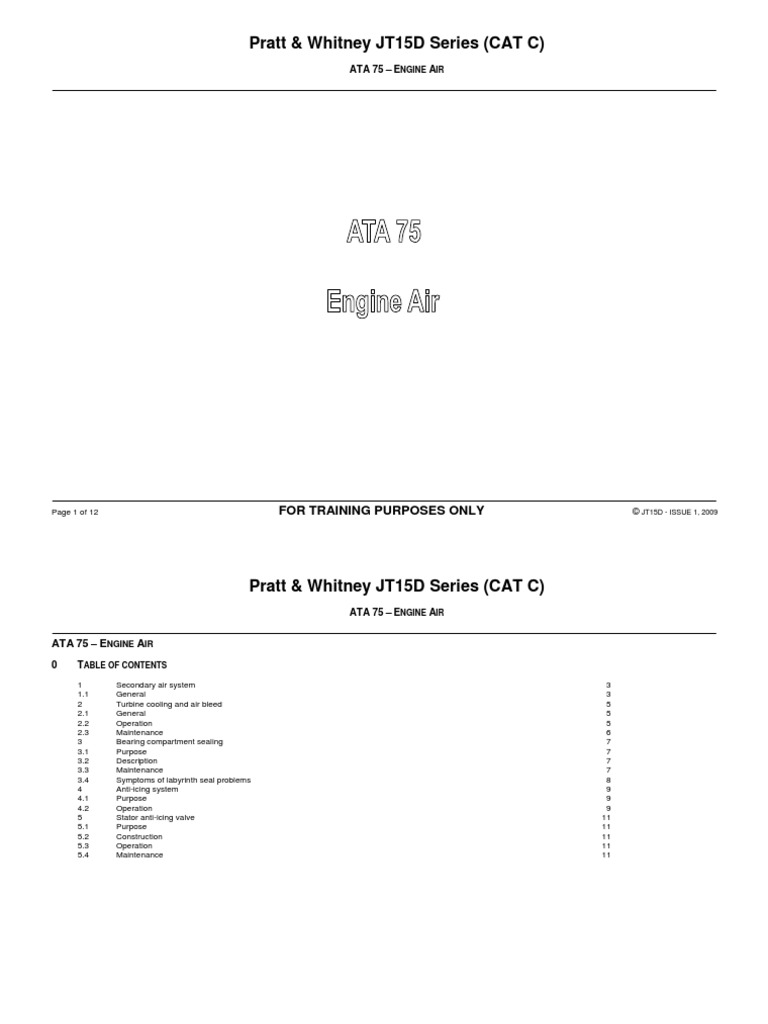 JT15D Ata 75 | Download Free PDF | Gas Compressor | Valve