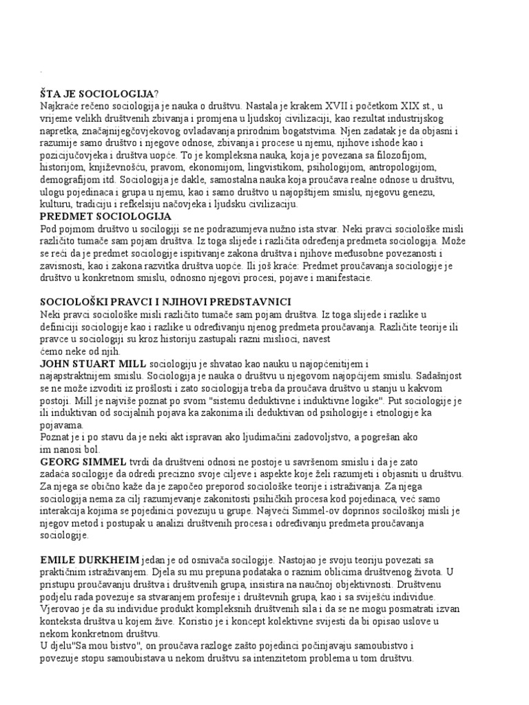 Glavna Skripta Iz Sociologije-Za Ucenje | PDF