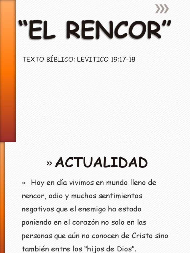 El Rencor | PDF | Oración | Sicología