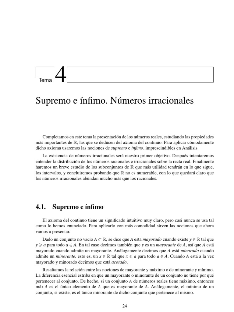 Supremo y El Infimo | Raíz cuadrada | Conjunto (Matemáticas)
