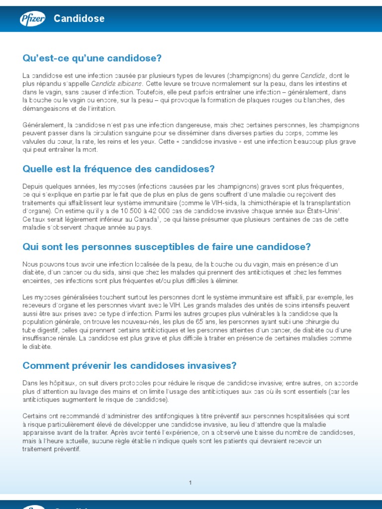 Candidose invasive : symptômes et risques | PDF | Candidose | Candida