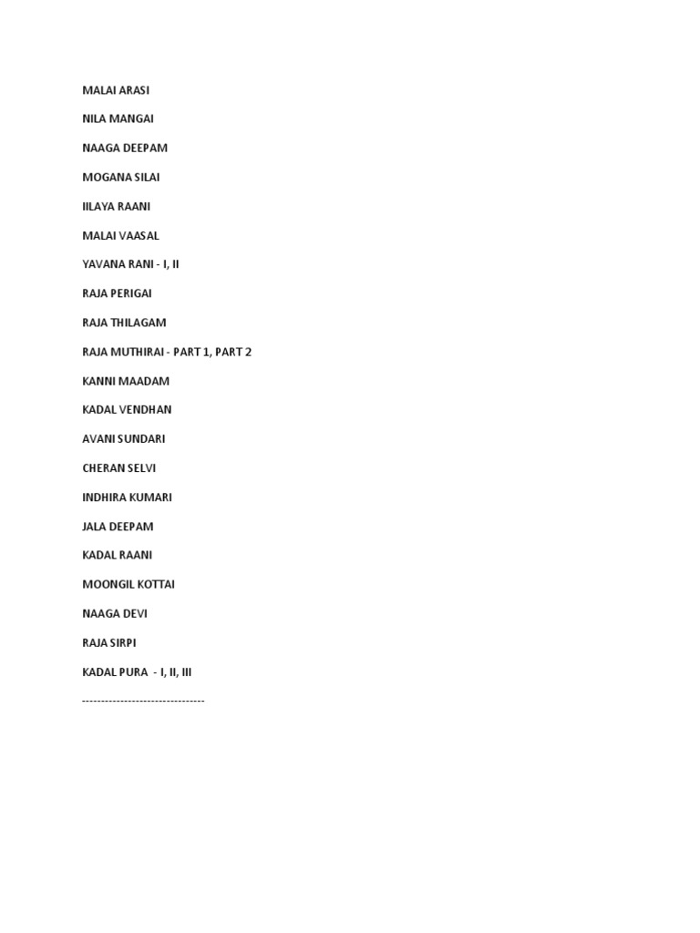 Sandilyan Titles | PDF