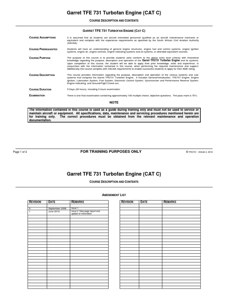 TFE 731 Head Index | PDF | Engines | Aircraft
