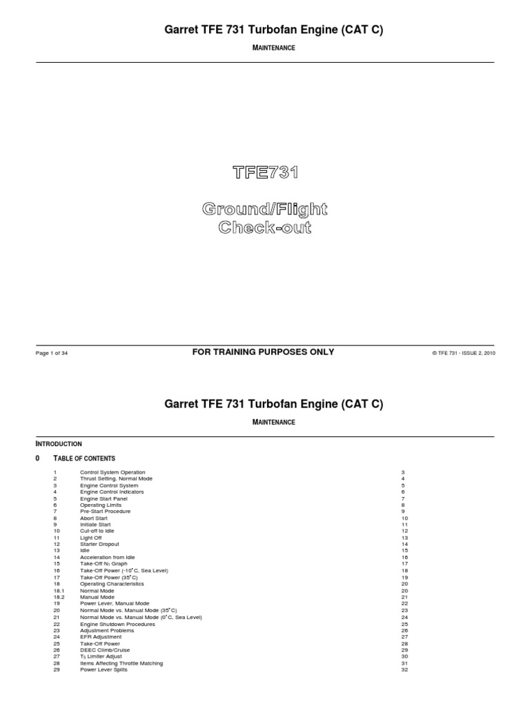 TFE 731 Maintenance | PDF | Takeoff | Engines