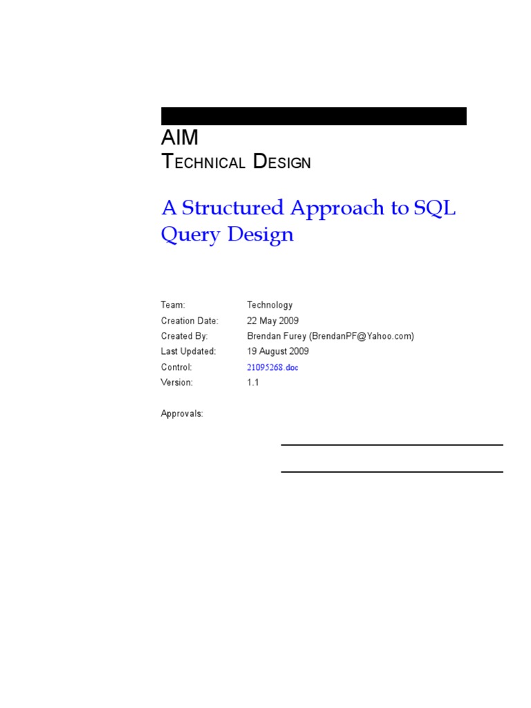 A Structured Approach To Sql Query Design Pdf Sql Oracle Database