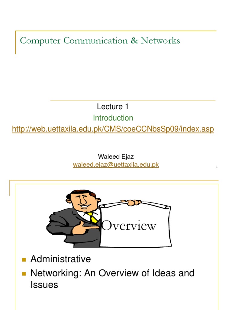 An Introduction To Computer Communication And Networks Overview Of Key