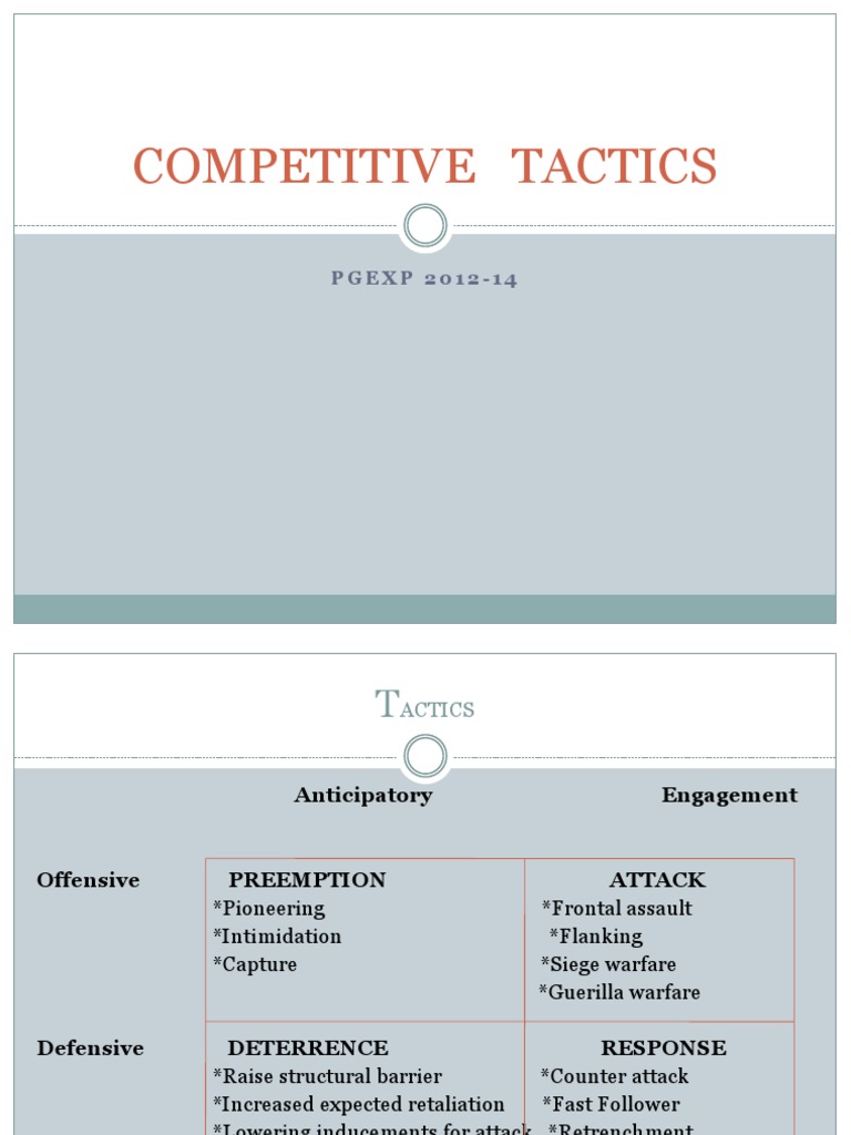 Tactics & Strategic Alliance | PDF | Competition | Mergers And Acquisitions