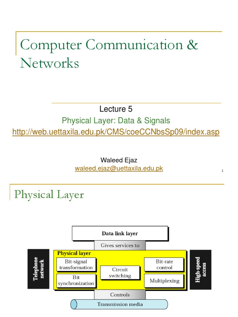 Computer Communication & Networks: Physical Layer: Data & Signals | PDF ...