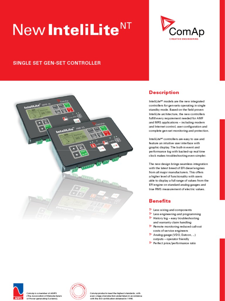 New Intelilite: Single Set Gen-Set Controller | PDF | Usb | User Interface