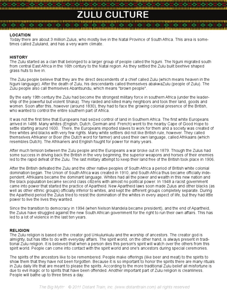 Zulu Culture | PDF | Apartheid | Ethnicity