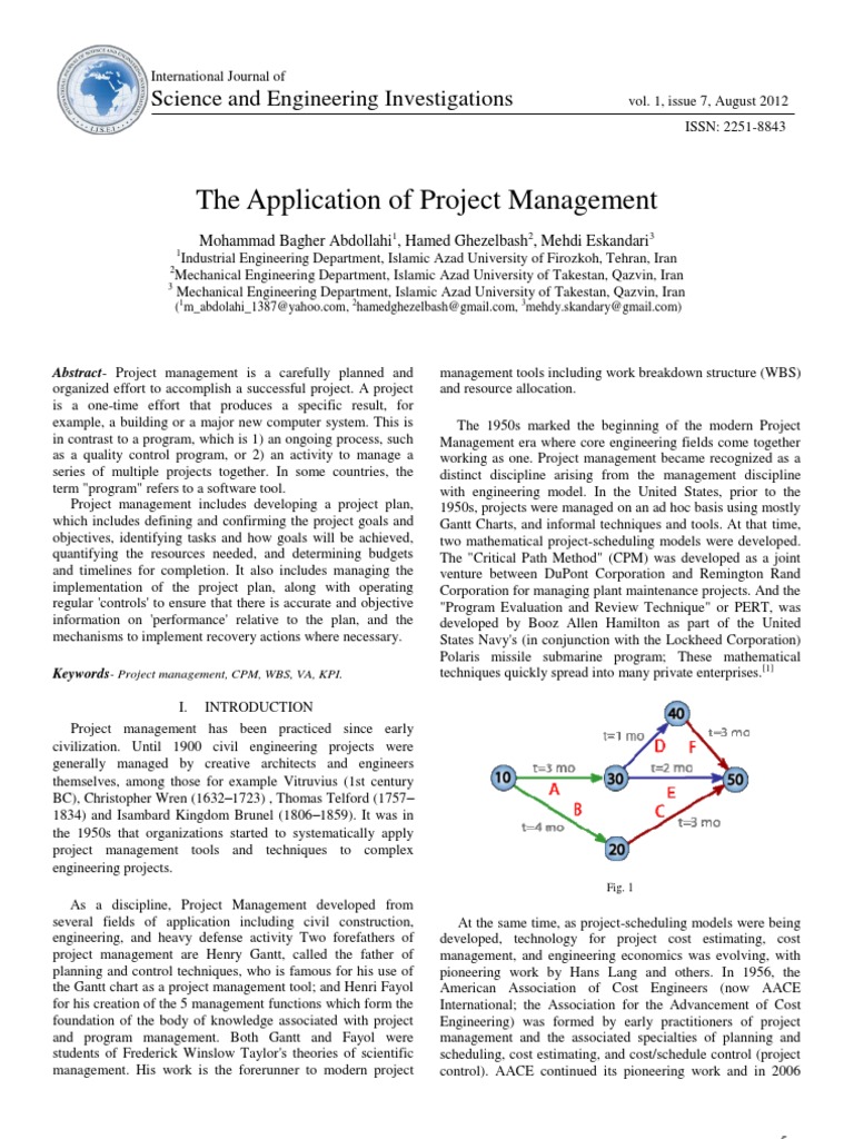 The Application of Project Management | PDF | Project Management ...