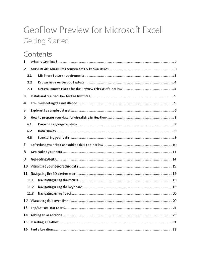Getting Started With GeoFlow Preview | PDF | Map | Windows 8